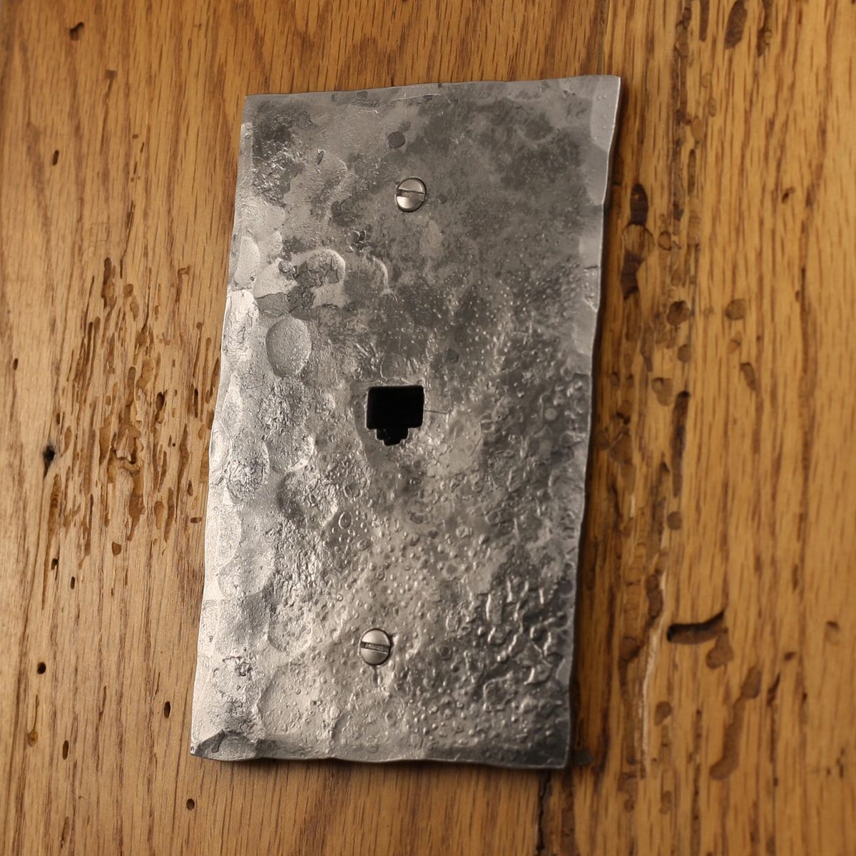 Hammer Textured Ethernet/RJ45 Single Gang Cover Plate - Wrought Iron